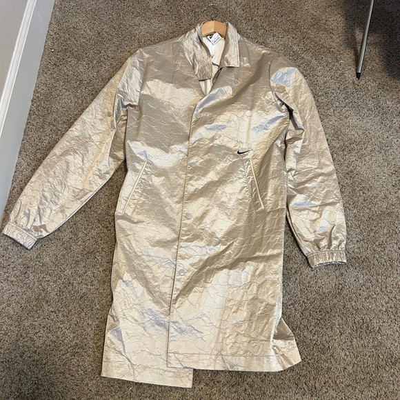 Nike | Jackets & Coats | Nike Mens Metallic Silver Raincoat | Poshmark